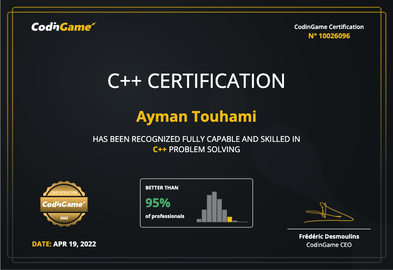 CodinGame Certification