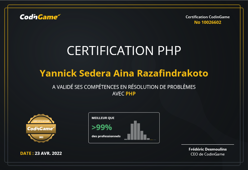 CodinGame Certification