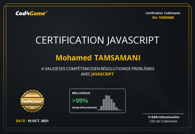 CodinGame Certification