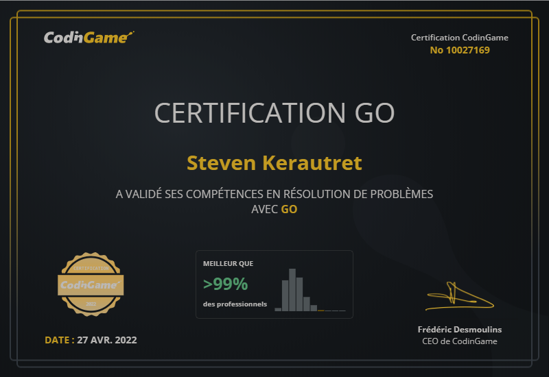 CodinGame Certification