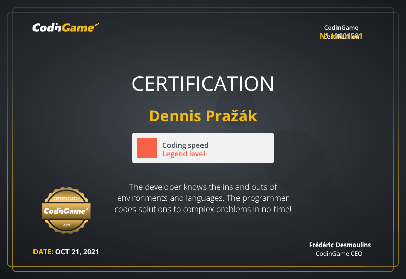 CodinGame Certification