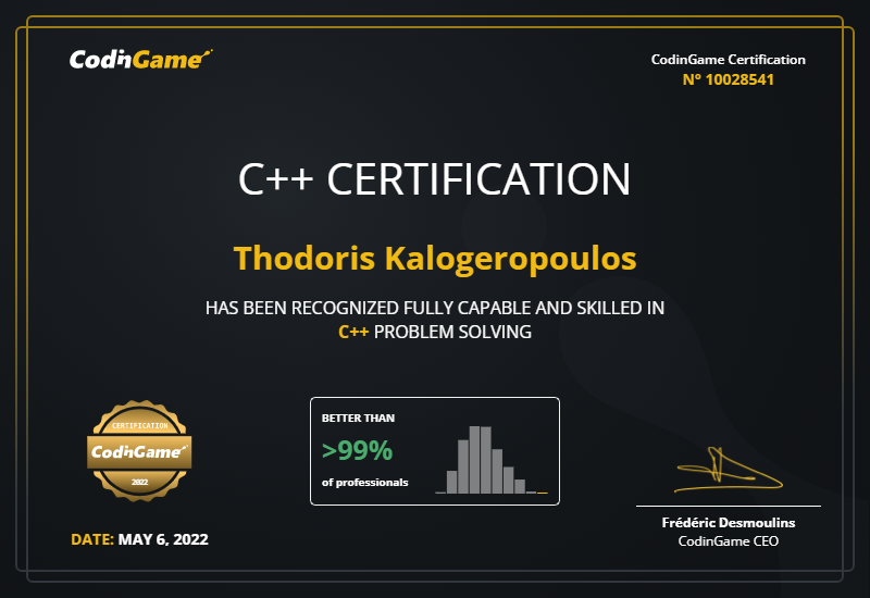 CodinGame Certification
