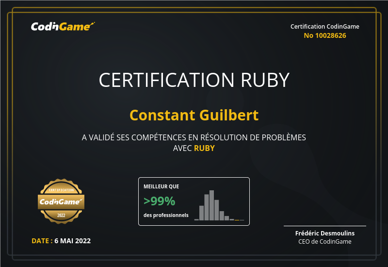CodinGame Certification
