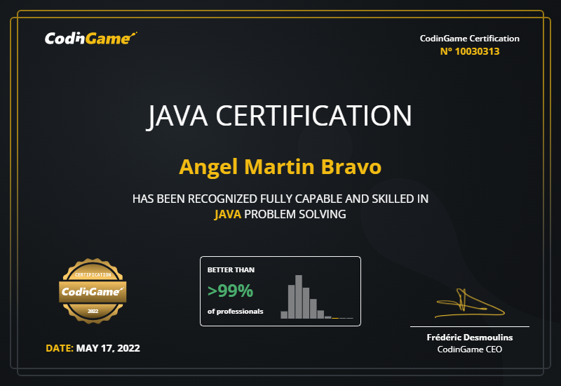 CodinGame Certification