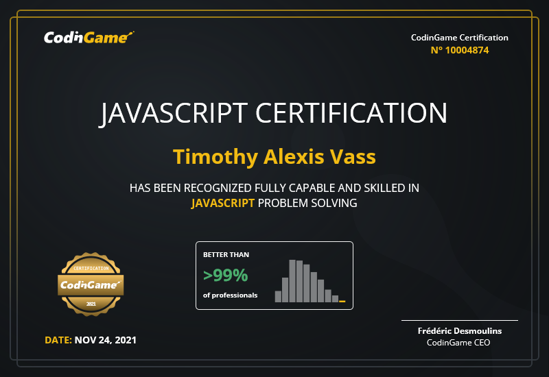 CodinGame Certification