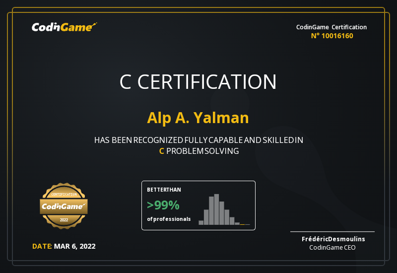 CodinGame Certification