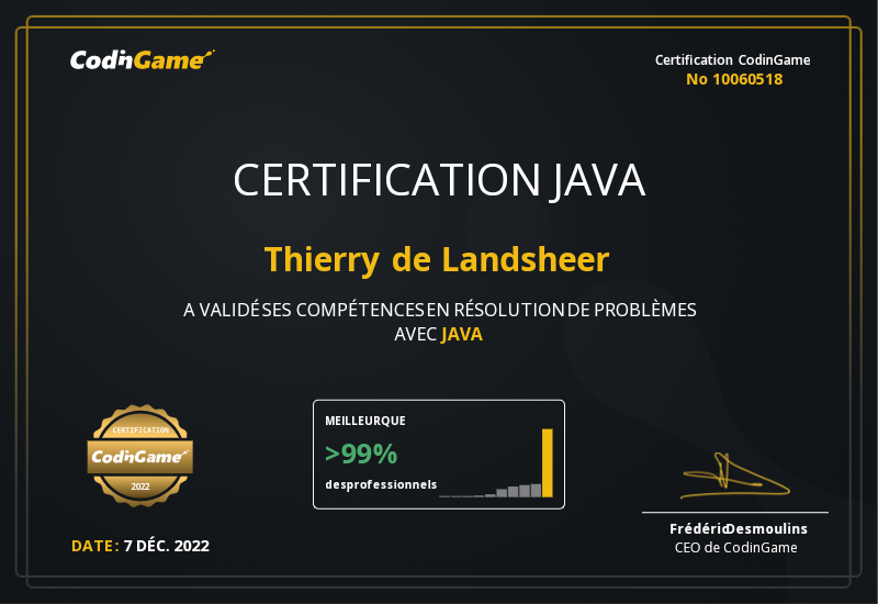 CodinGame Certification
