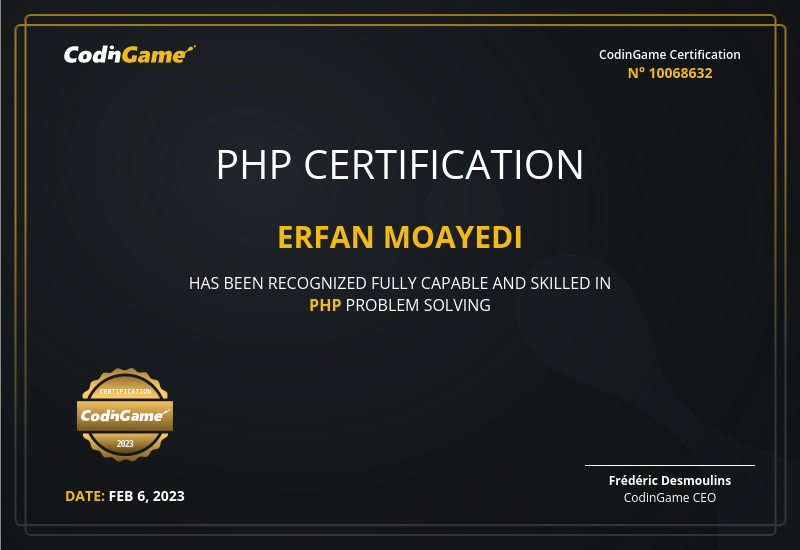 CodinGame Certification