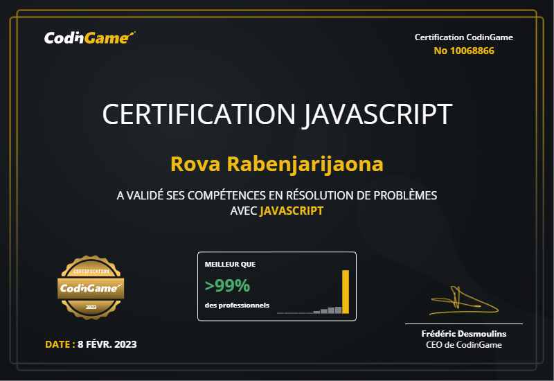 CodinGame Certification